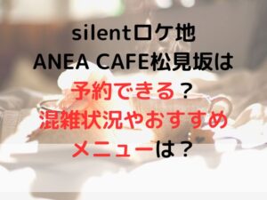 silentロケ地ANEA CAFE松見坂は予約できる？混雑状況やおすすめメニューは？ | めくる日々